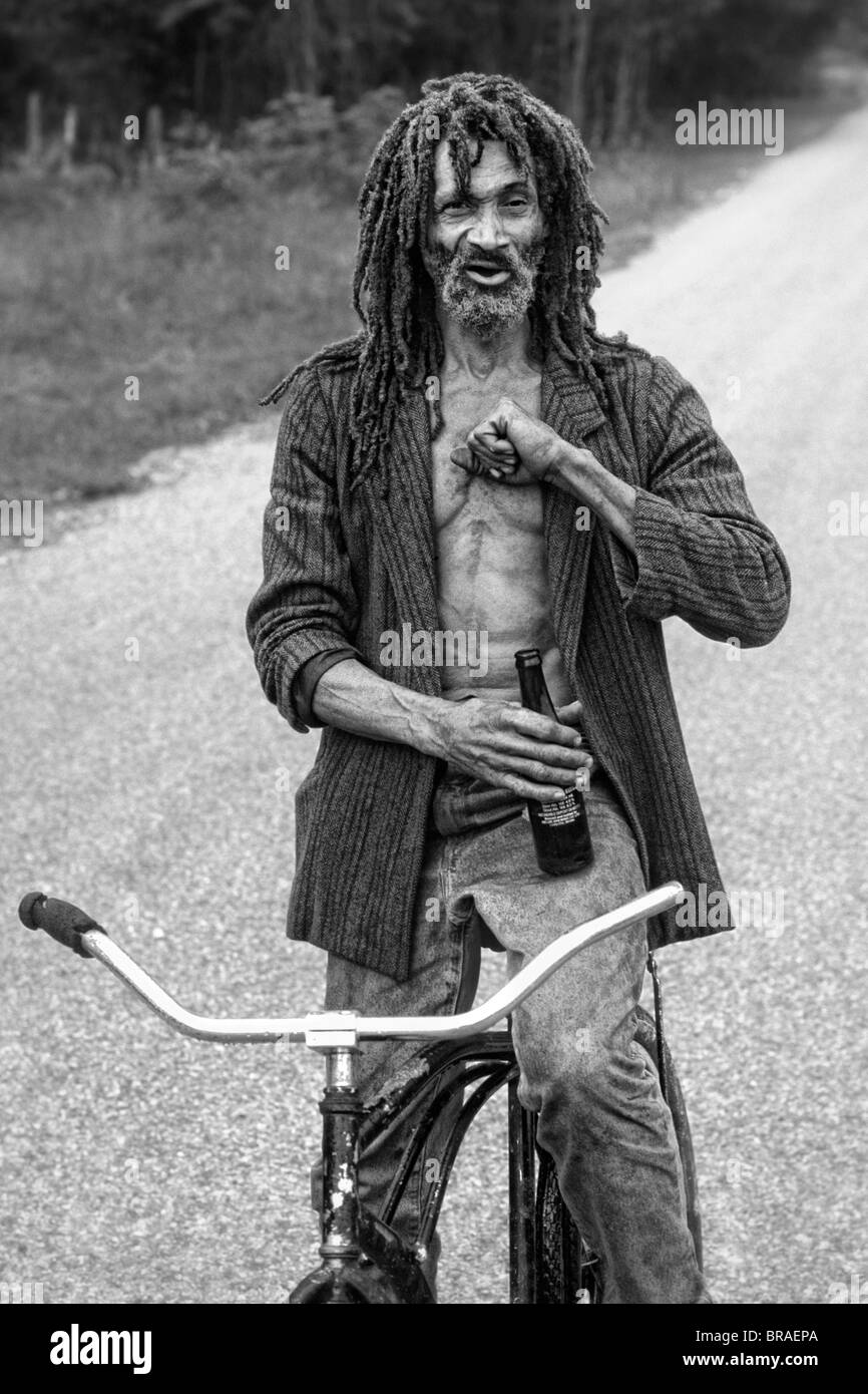 Colorful portrait of native man with dreadlocks in Belize Stock Photo ...