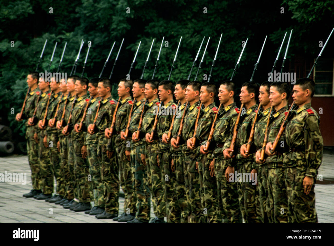 Chinese military soldiers in formation in Beijing China Stock Photo - Alamy