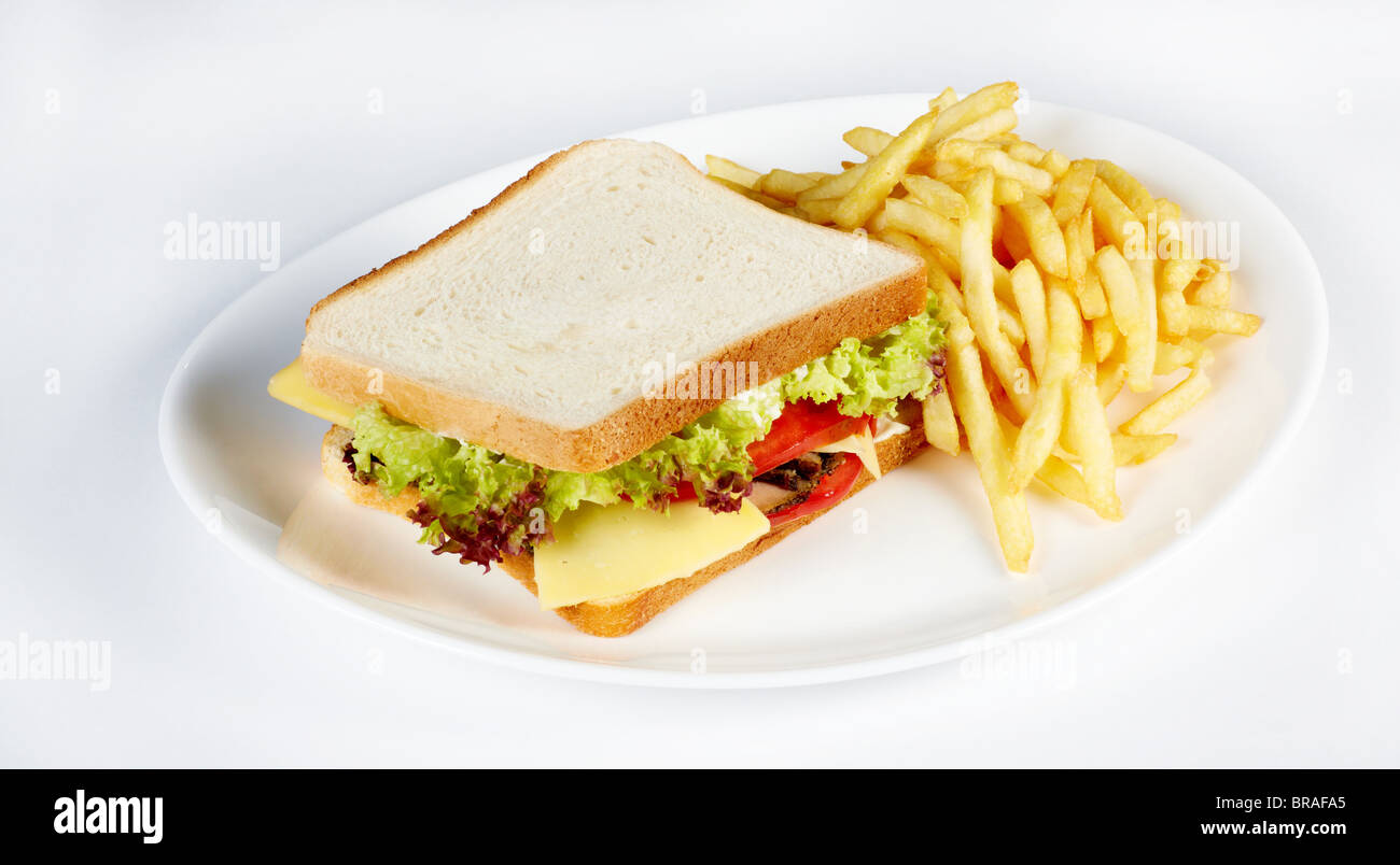 sandwich with french fries Stock Photo - Alamy