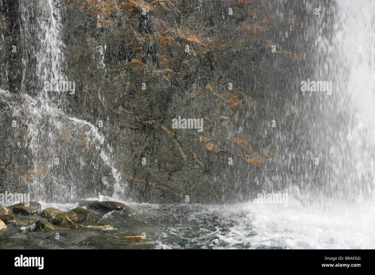 Waterfall Splashing Down, South Island, New Zealand Stock Photo - Alamy