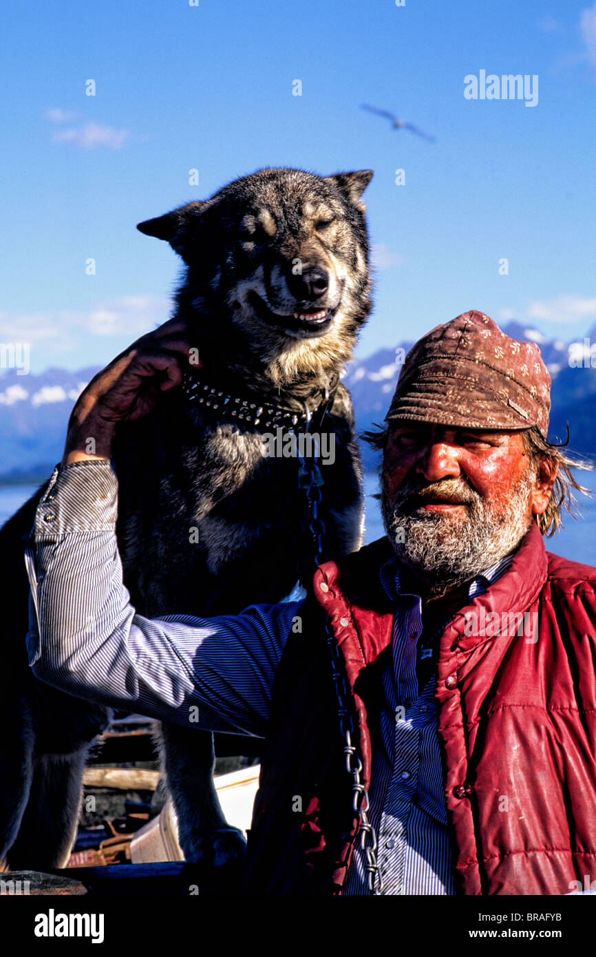 Valdez Alaska USA Salmon Fisherman and Wolf Stock Photo - Alamy