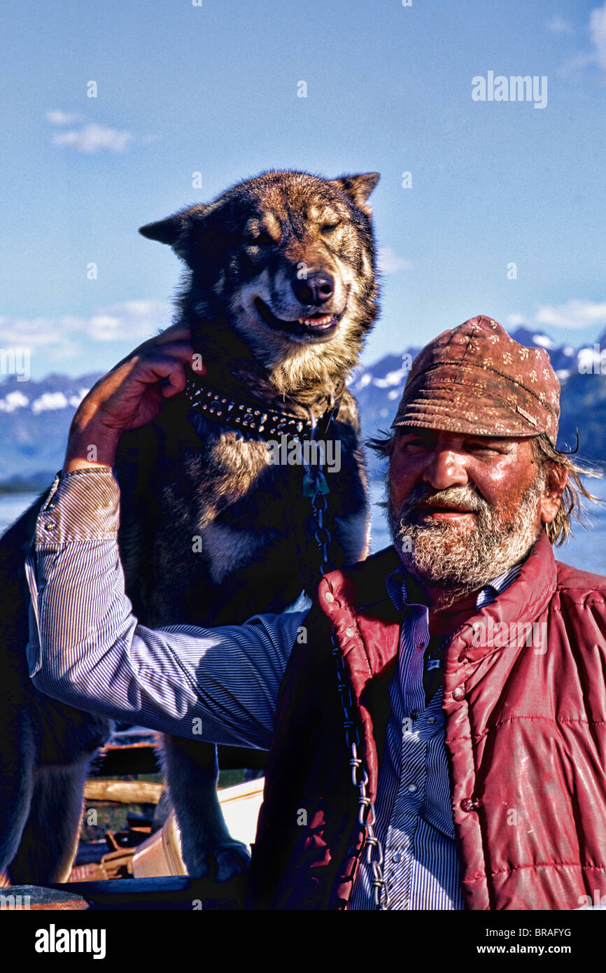 Valdez Alaska USA Salmon Fisherman and Wolf Stock Photo - Alamy