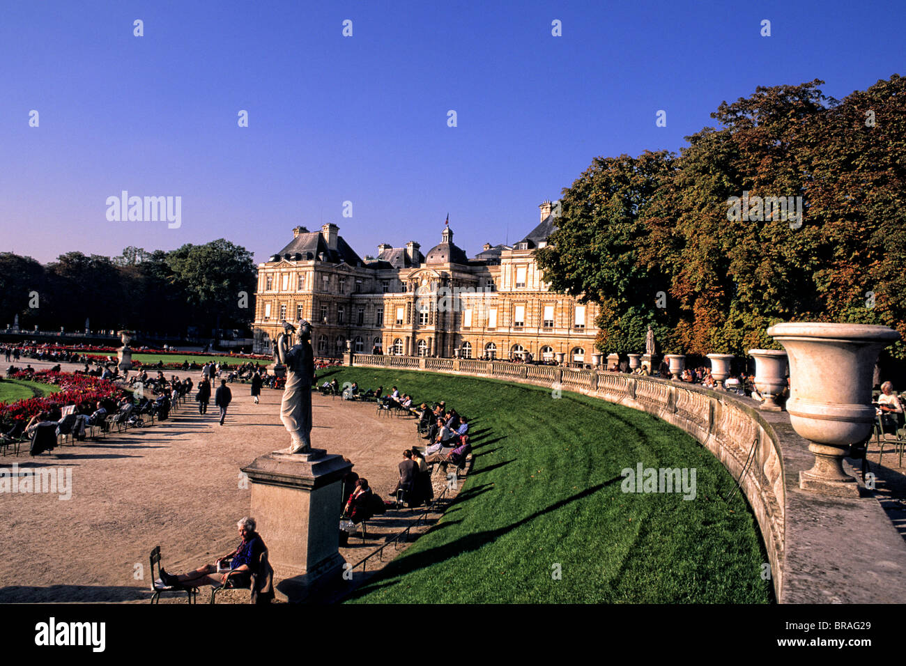 statues on the ground of Luxemburg Palace in Paris France Stock Photo ...