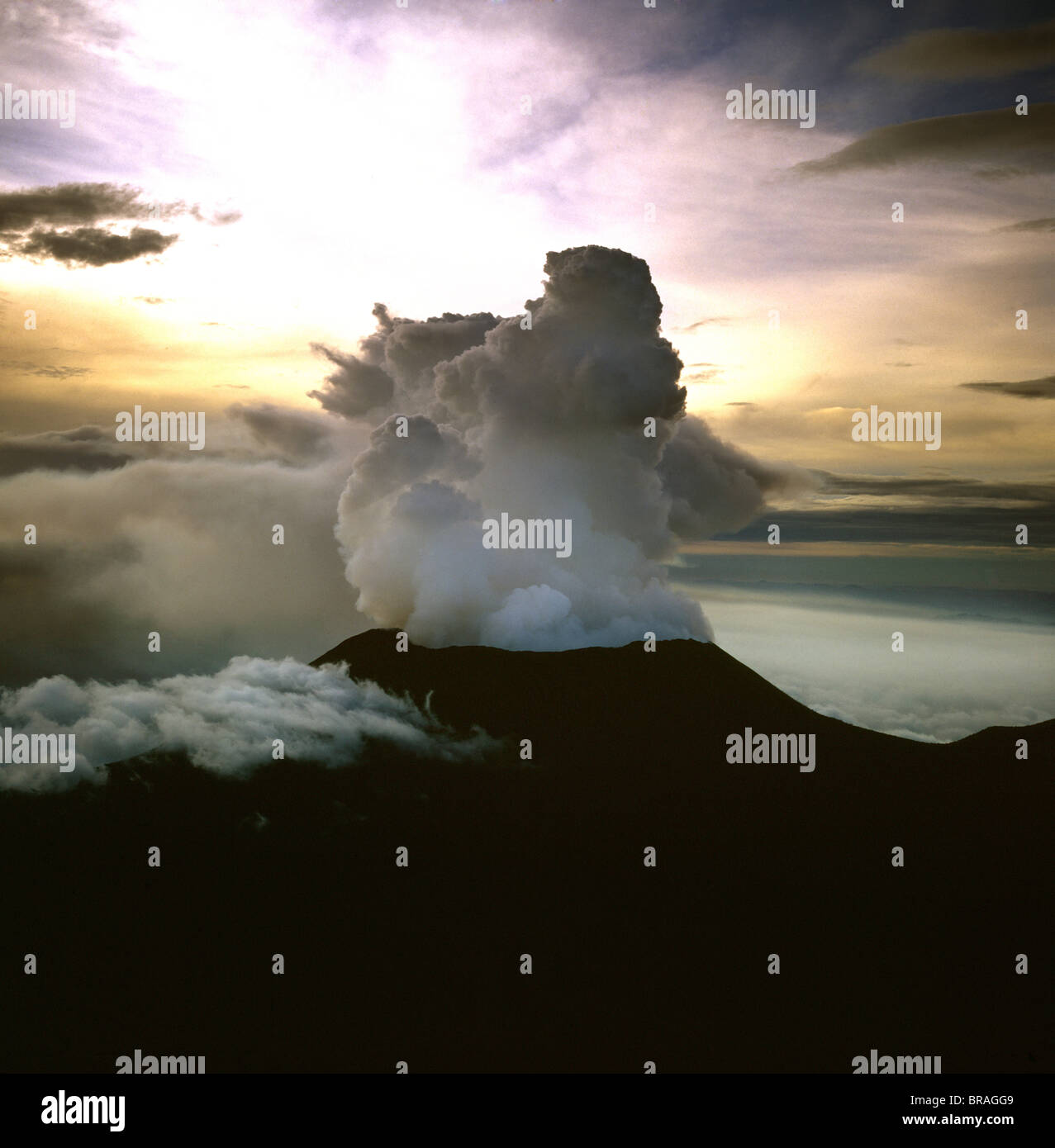 Aerial view of Mount Nyiragongo, an active volcano in the Virunga ...