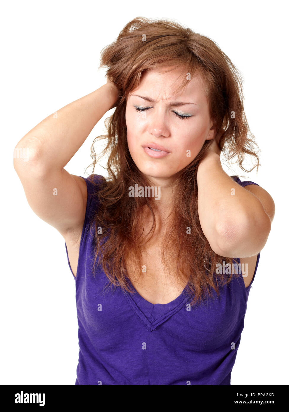 Beautiful girl crying isolated over white Stock Photo - Alamy