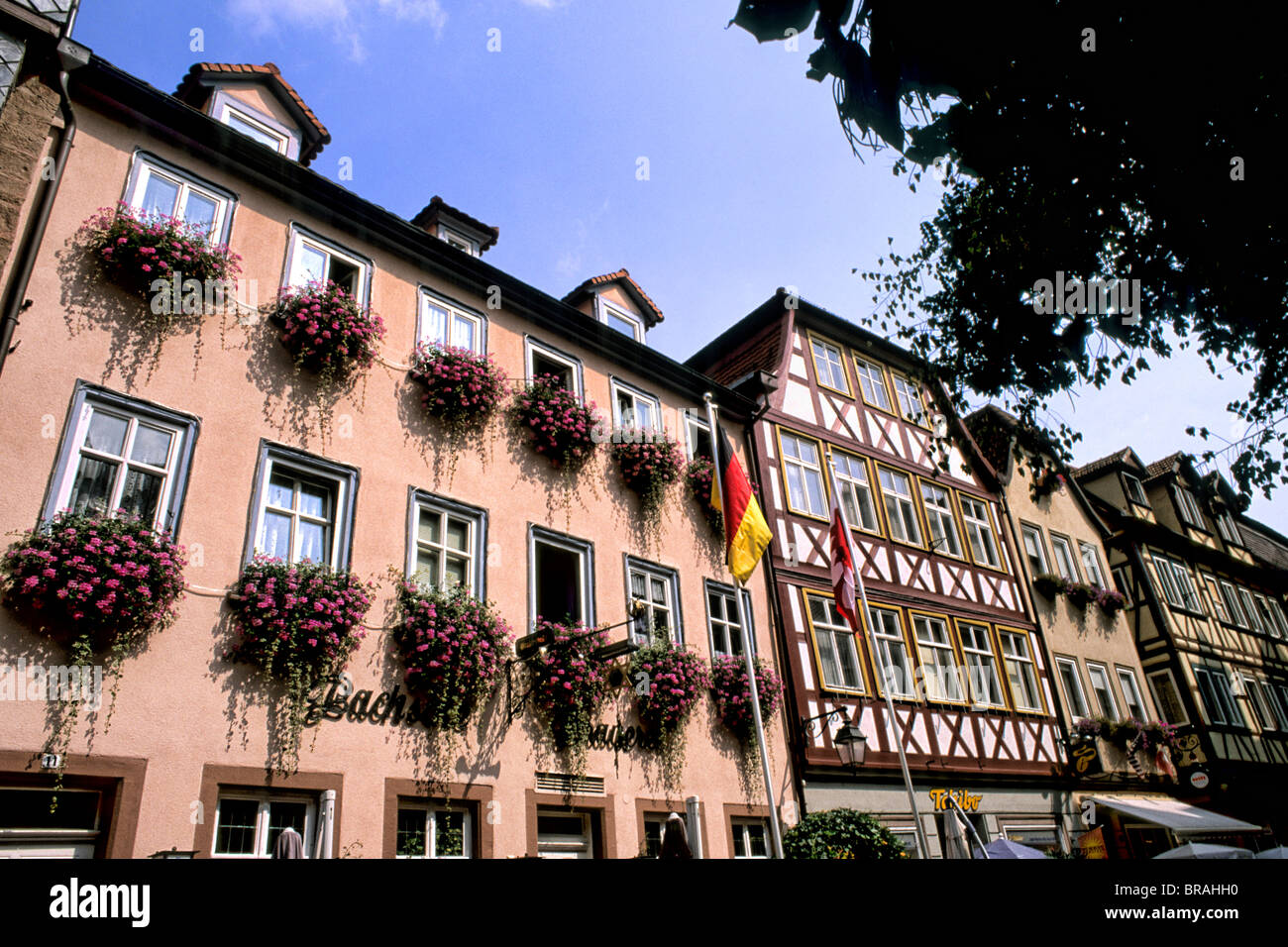 Germany Wertheim Old Town by Rhine River buildings Stock Photo - Alamy