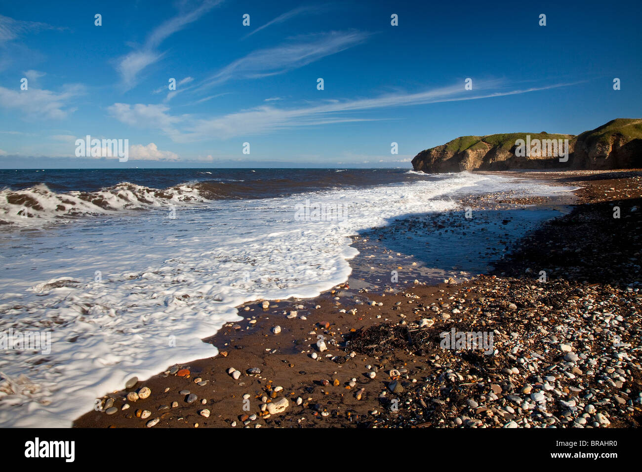 High Tide Blackhall Rocks, Blackhall Colliery, County Durham Stock ...