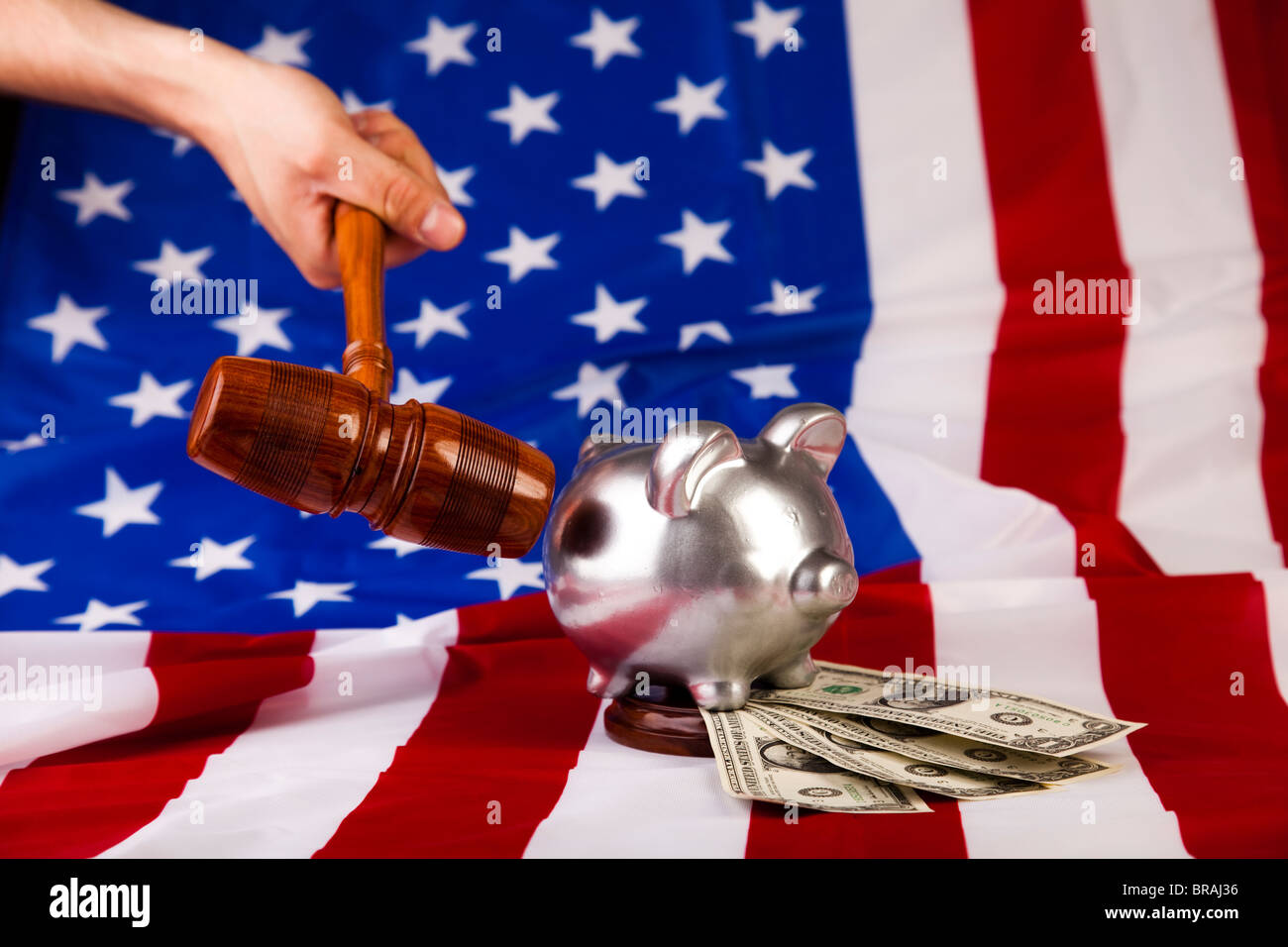 Gavel In Action Stock Photo - Alamy