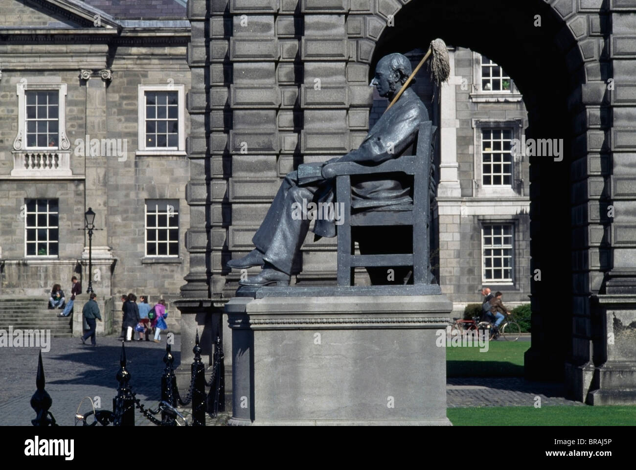Statue At Trinity College, Dublin City, County Dublin, Ireland Stock ...