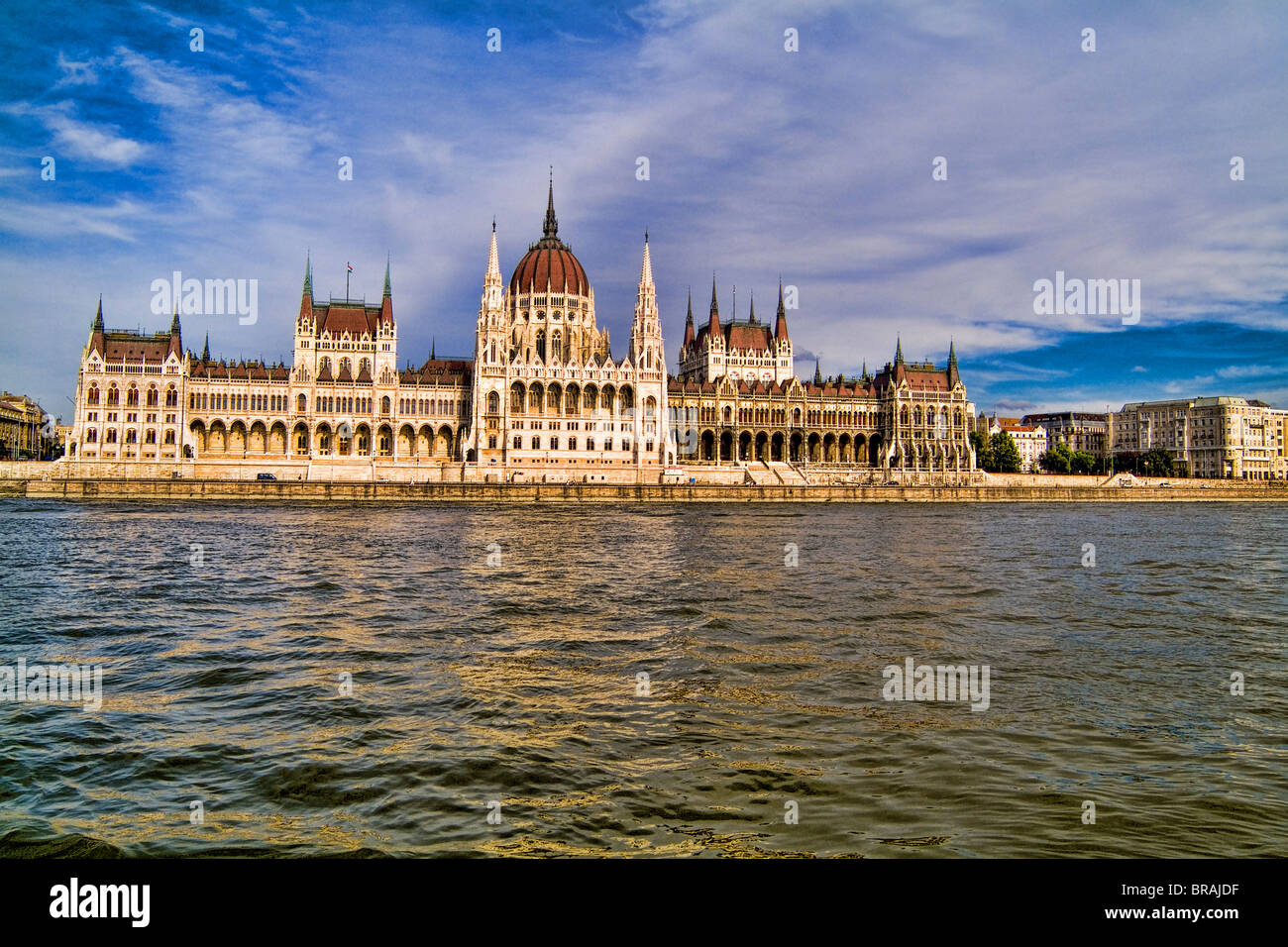 Cruise river taken from ship of Danube River and Parliament in Budapest ...