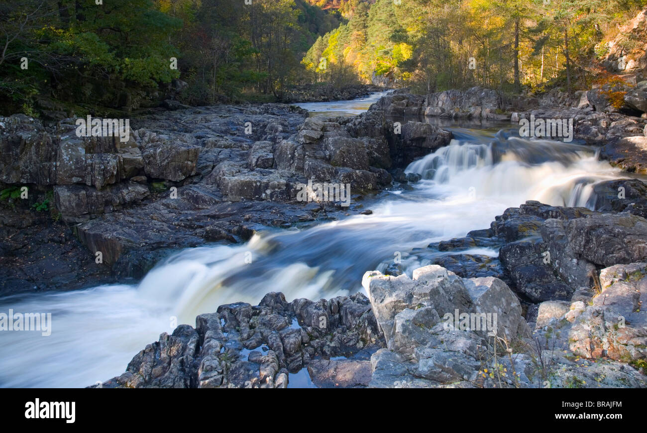 The Linn of Tummel on the River Tummel in autumn, near Pitlochry, Perth ...