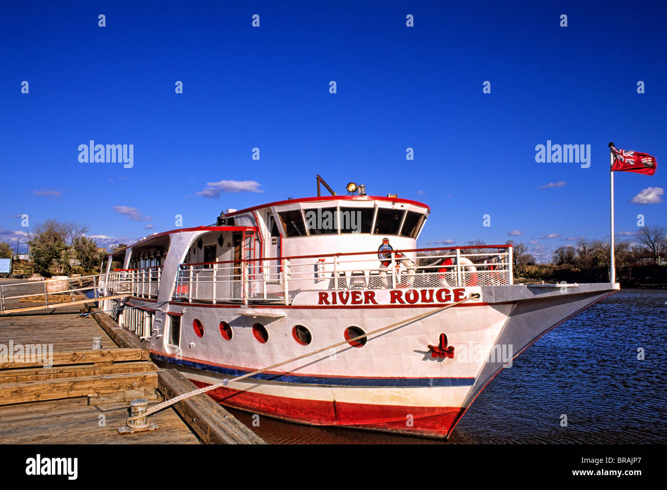 Modern downtown white River Rouge boat for tourists of Winnipeg ...