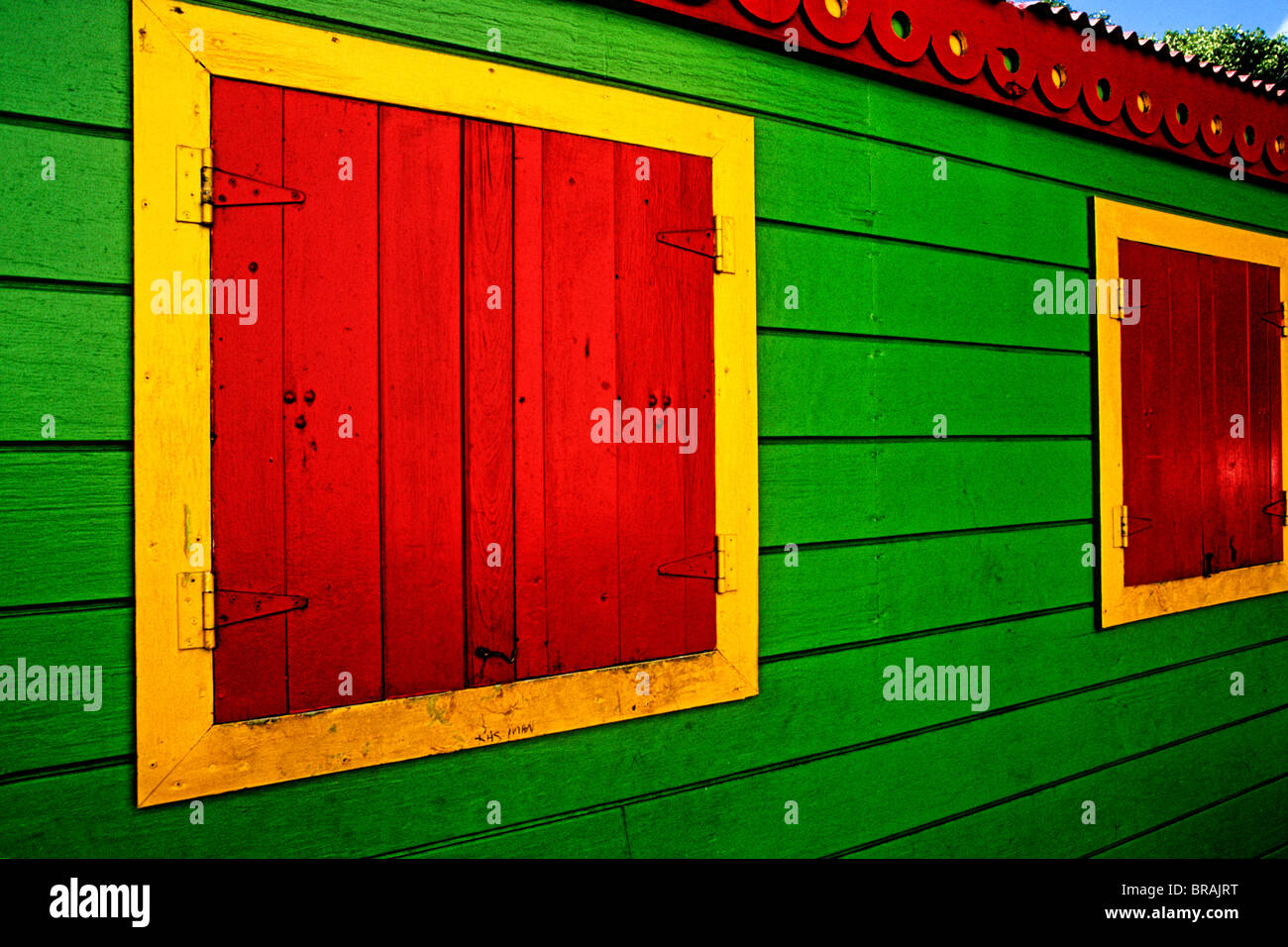 Colorful building with windows in St Thomas USVI with Caribbean feel ...