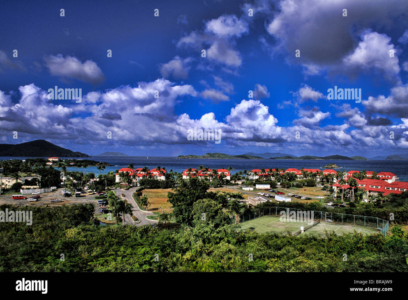 St Thomas US Virgin Islands with beautiful beaches and blue water at ...
