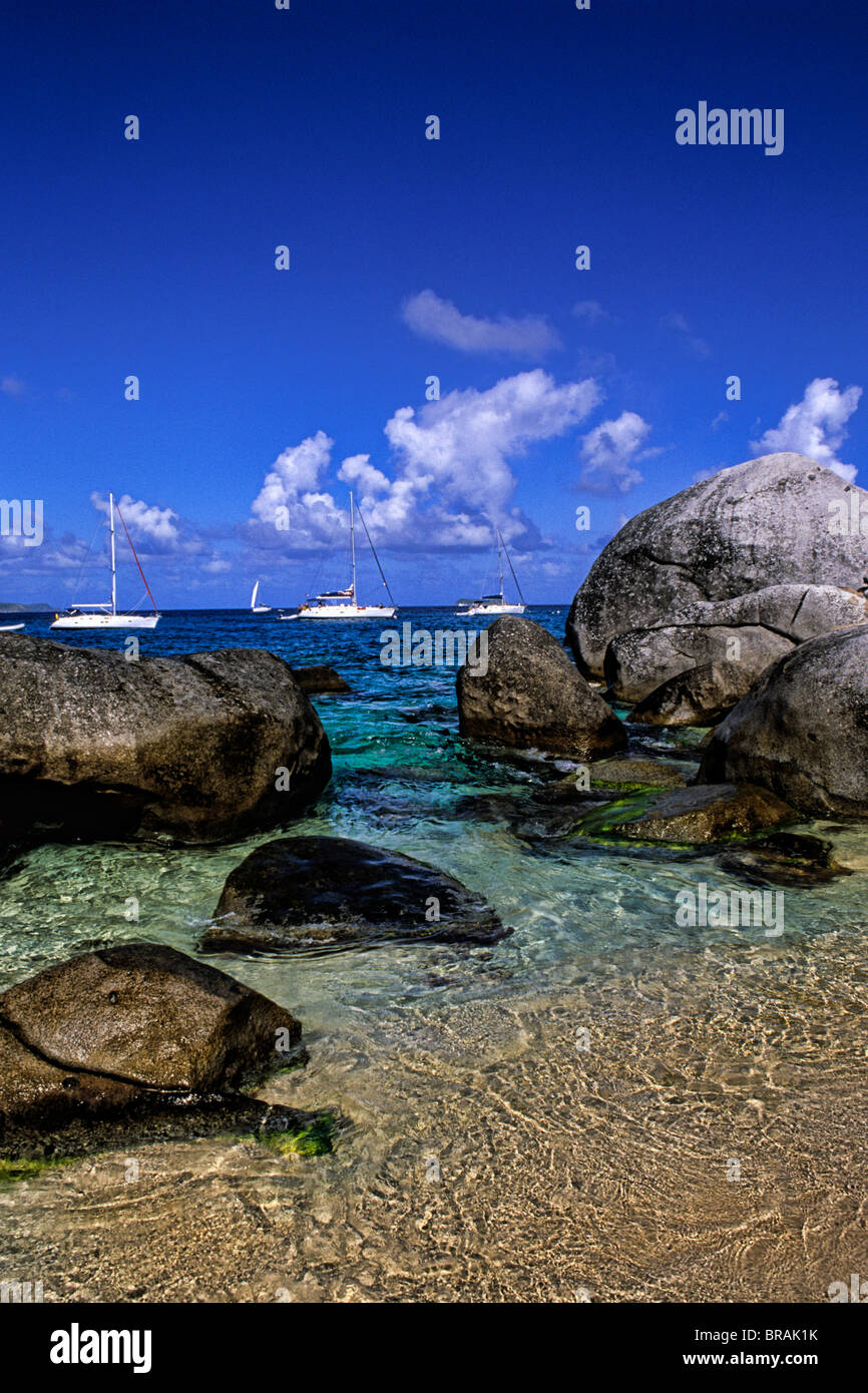 Beautiful rock formation boulder rocks with blue water ocean at The ...