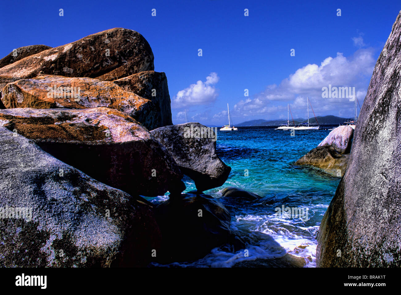 Beautiful rock formation boulder rocks with blue water ocean at The ...