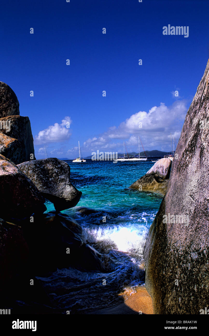 Beautiful rock formation boulder rocks with blue water ocean at The ...