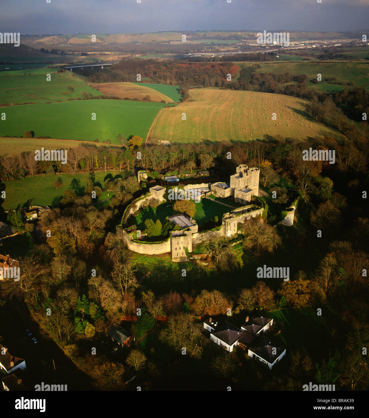 Aerial image of Saltwood Castle, near Hythe, Kent, England, United ...