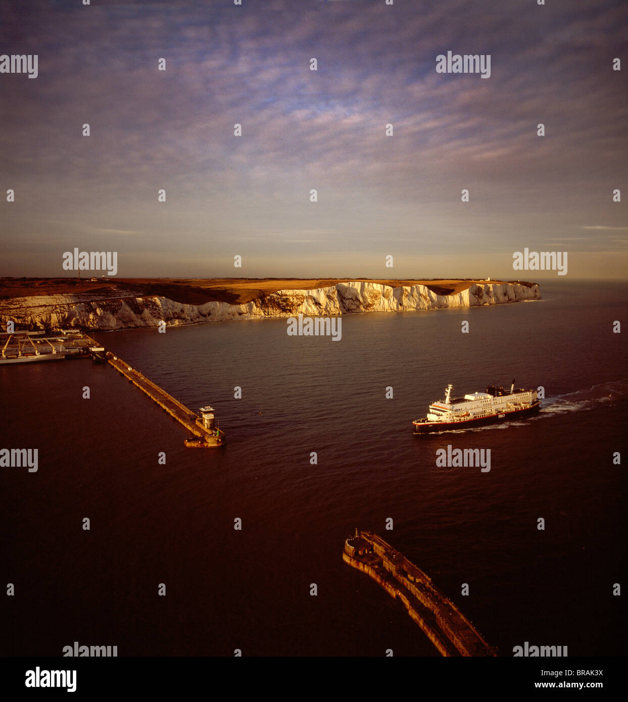 Aerial image of Dover Harbour (Port of Dover), with ferry arriving ...