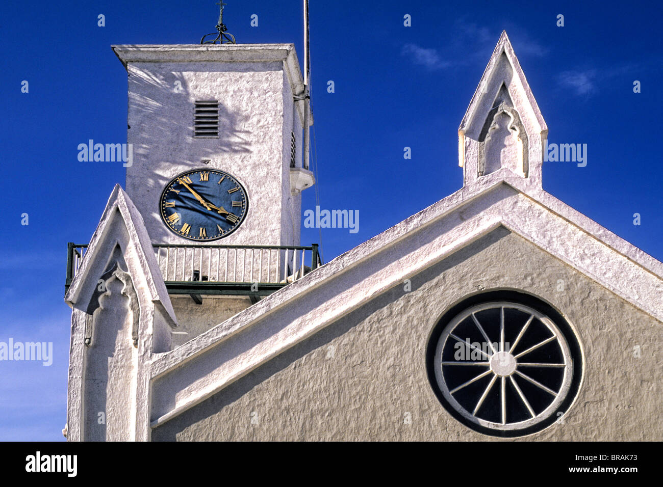 Famous colorful pastel architecture of St Peters Church in St Georges ...