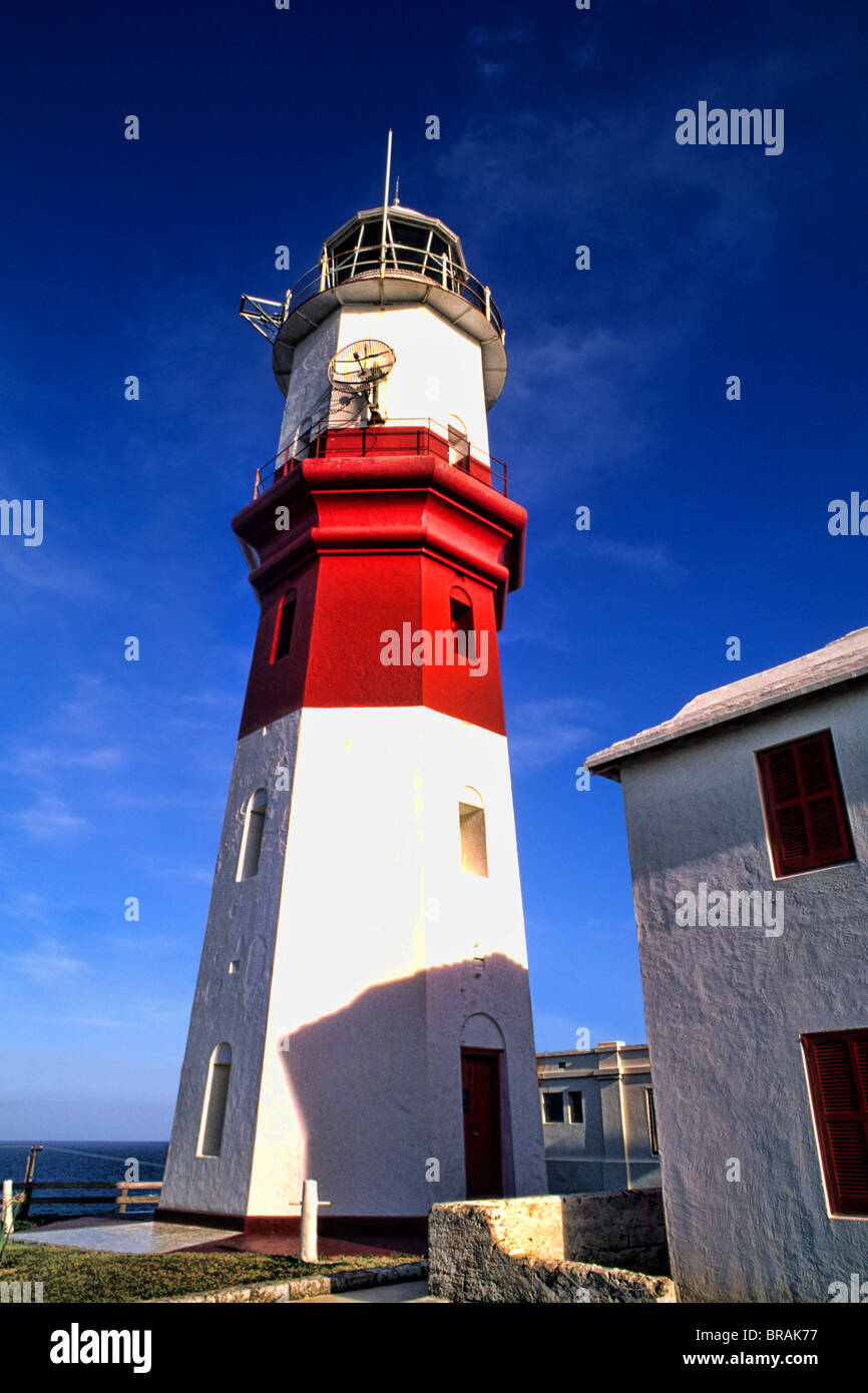 Colorful St Davids Lighthouse the famous lighthouse in Bermuda Stock ...