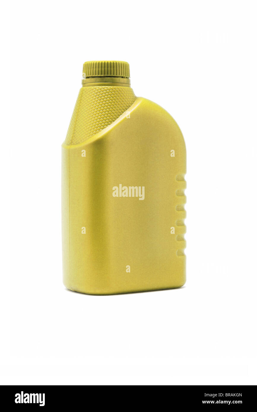 Yellow plastic lubrication container on isolated background Stock Photo ...