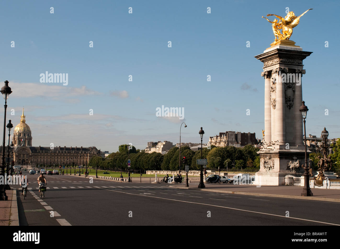 Pont Alexandre III, Bridge of Alexander the Third and golden dome of ...