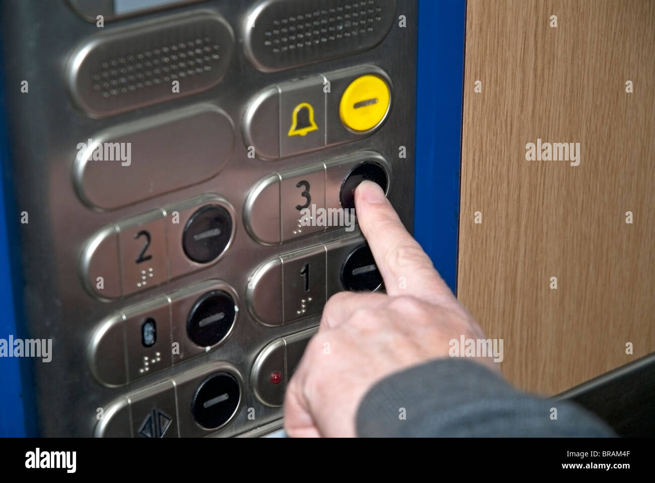 Pressing Lift Button Stock Photo - Alamy