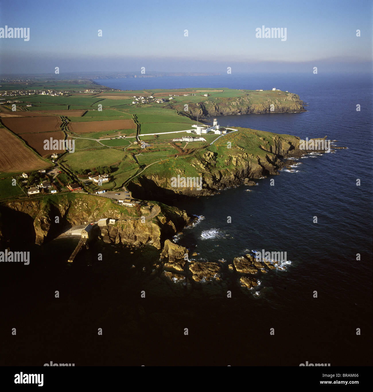 Aerial image of Polpeor Cove, Lizard Point, most southerly tip of Great ...