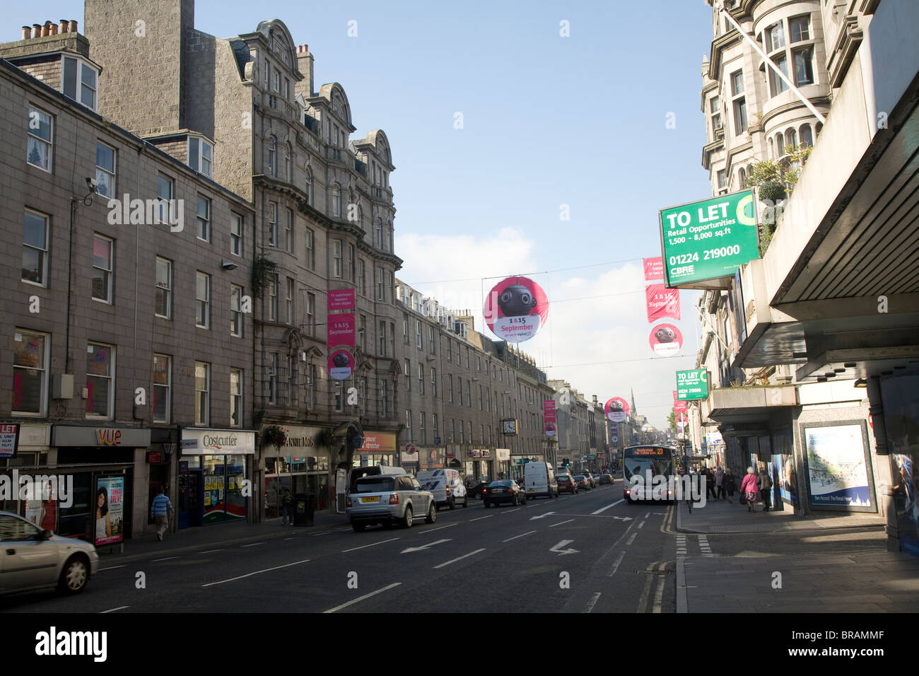 Shops traffic people, Union Street, Aberdeen, Scotland Stock Photo - Alamy