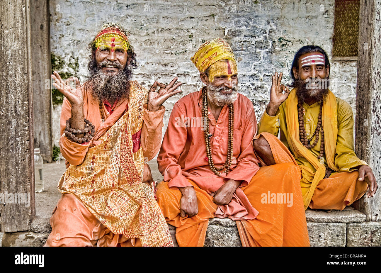 Kathmandu Nepal religious man who are characters painted in costume ...