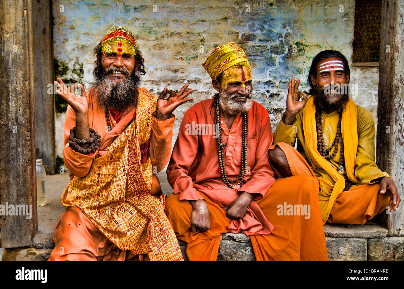 Kathmandu Nepal religious man who are characters painted in costume ...