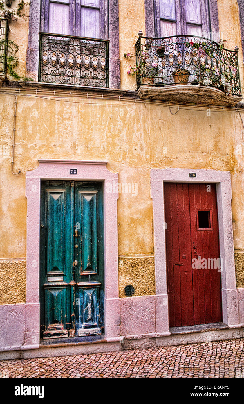 Beautiful doorways and architecture in the village of Olmao in the ...