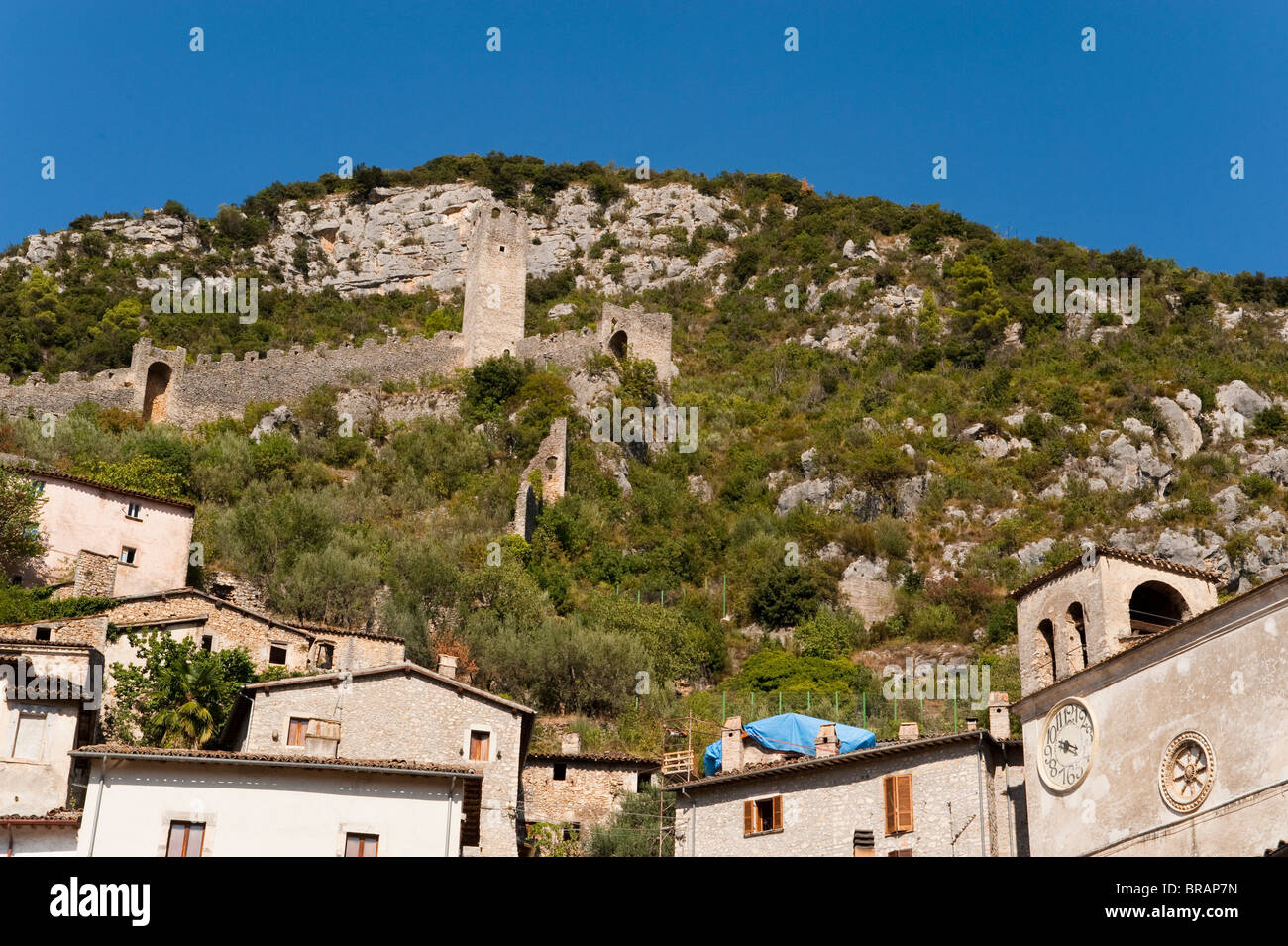 Medieval walls and village, Ferentillo, Terni, Umbria, Italy, Europe ...