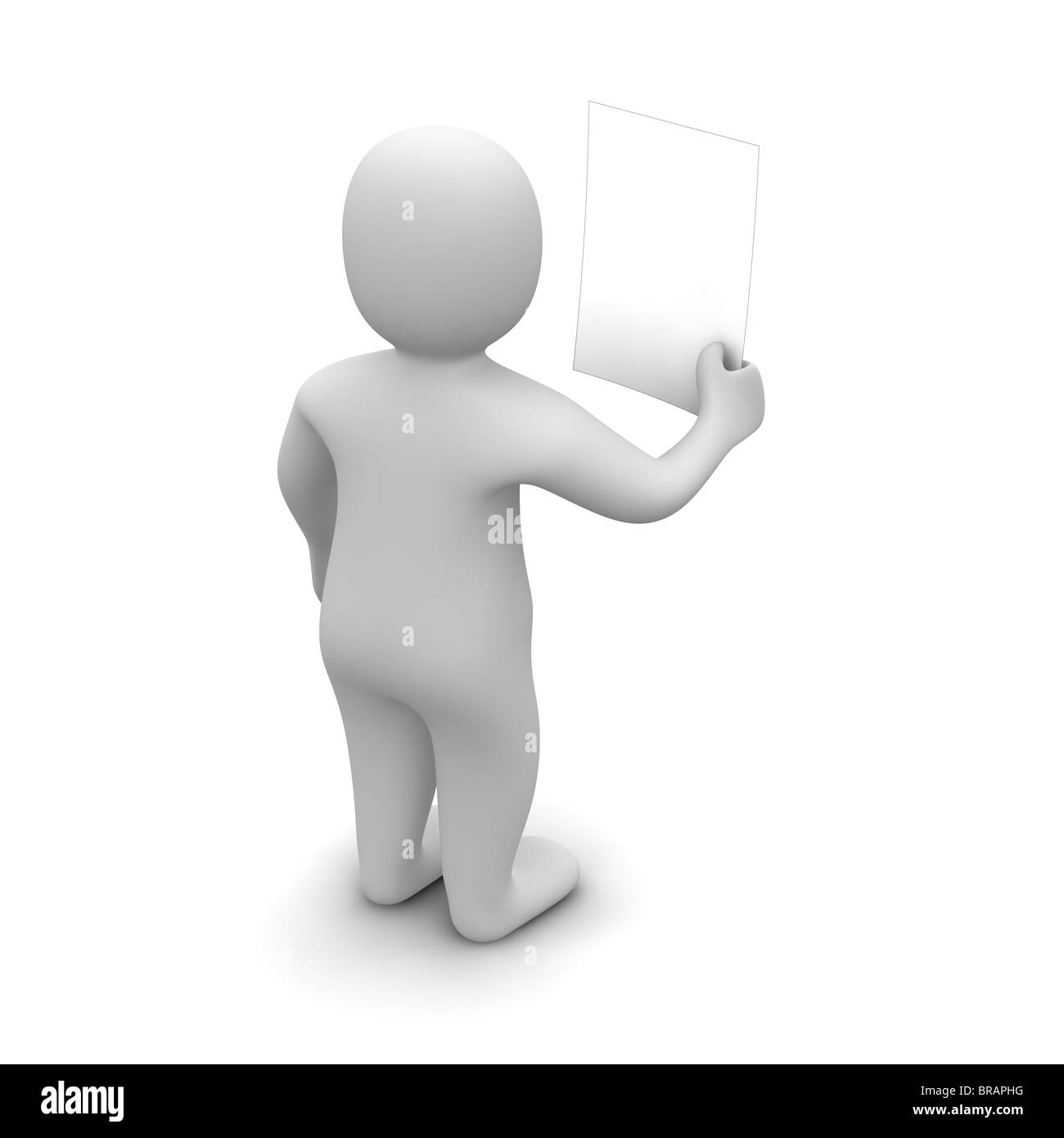 Cartoon illustration man holding paper Black and White Stock Photos ...