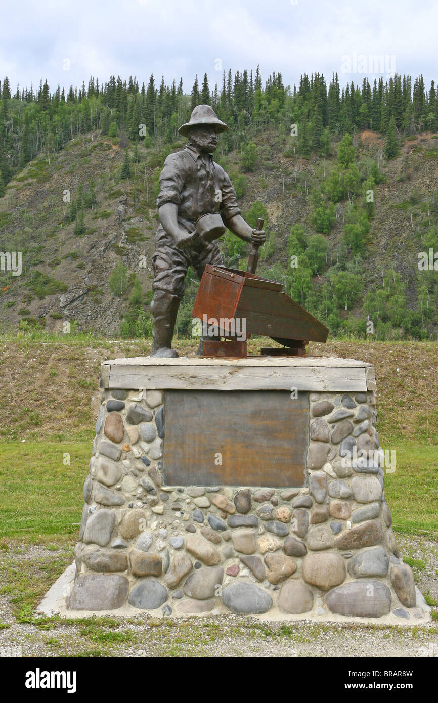Gold rush statue at Dawson City, Yukon, Canada Stock Photo - Alamy