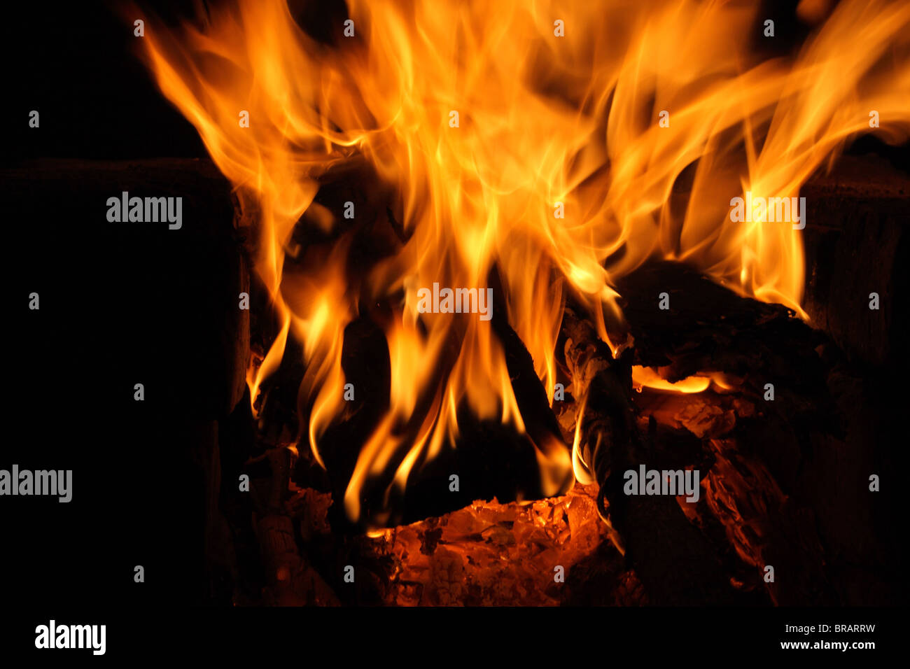 fire burning in the darkness Stock Photo - Alamy