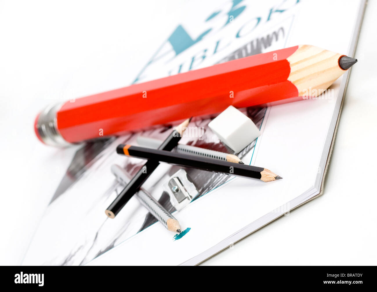 schools instruments isolated on white background Stock Photo - Alamy