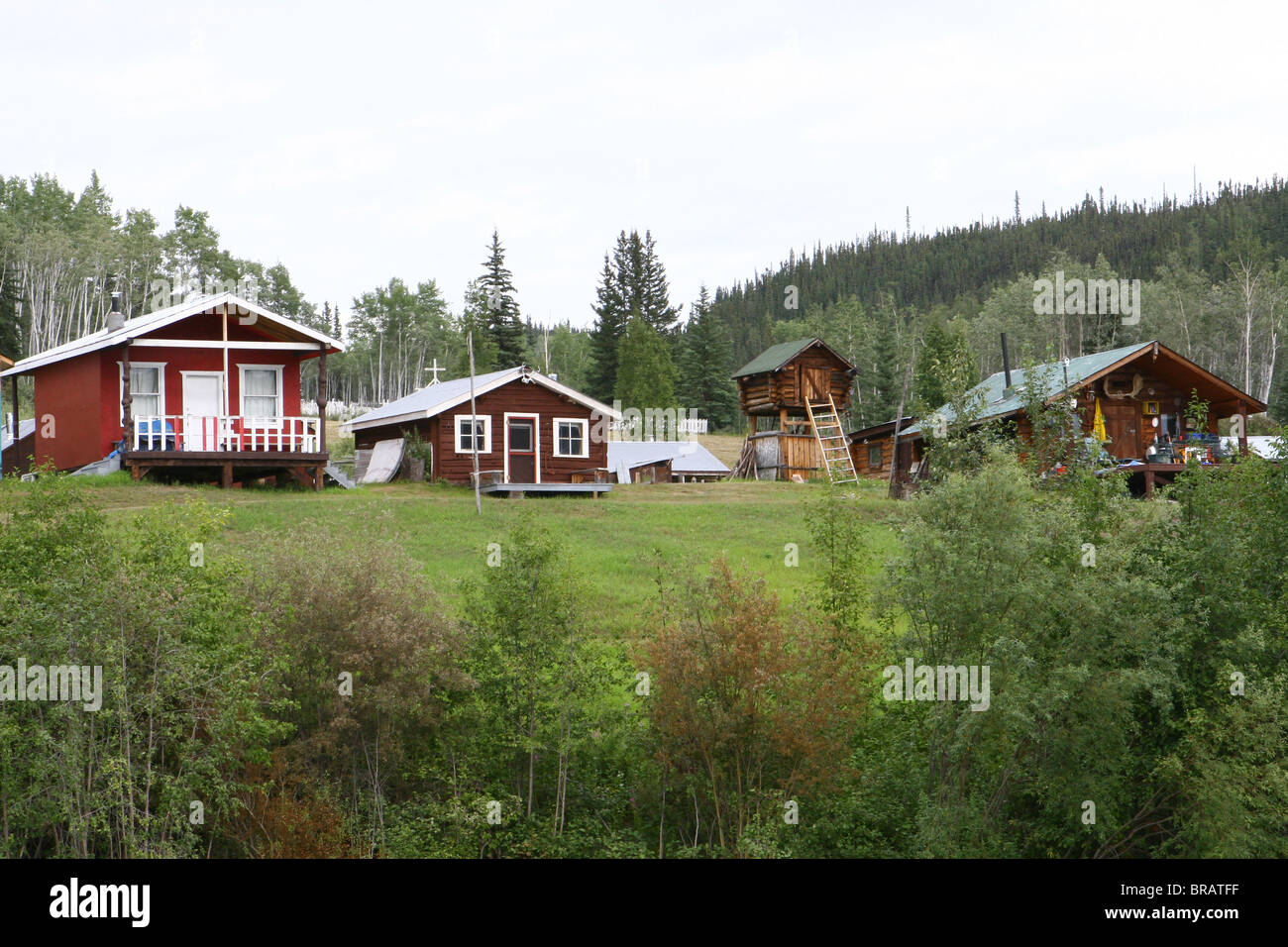 Village of Moosehide on the Banks of the Yukon River Stock Photo - Alamy