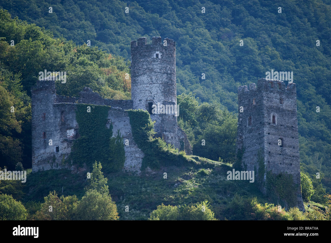 Savoie Castle ruins above La Bathie in alpine France Stock Photo - Alamy