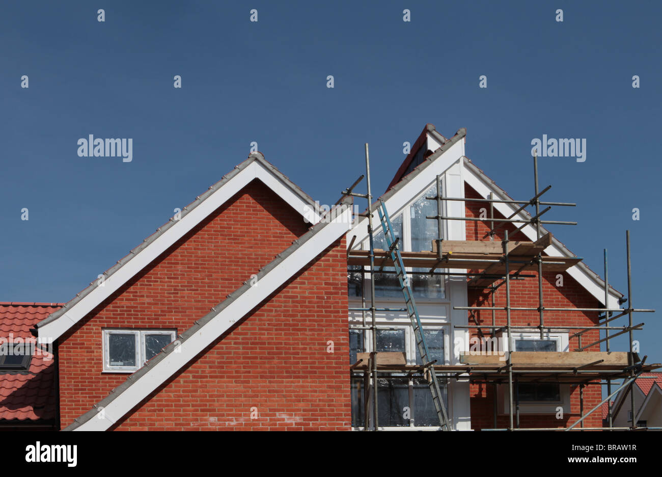 Building work on new houses - construction site Stock Photo - Alamy