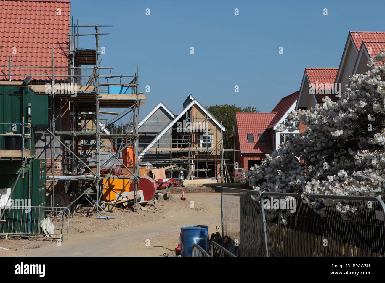 Building work on new houses - construction site Stock Photo - Alamy