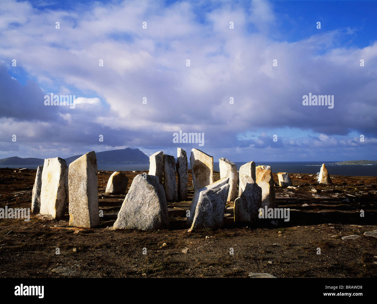 Blacksod Point, Co Mayo, Ireland; Stone Circle Stock Photo - Alamy
