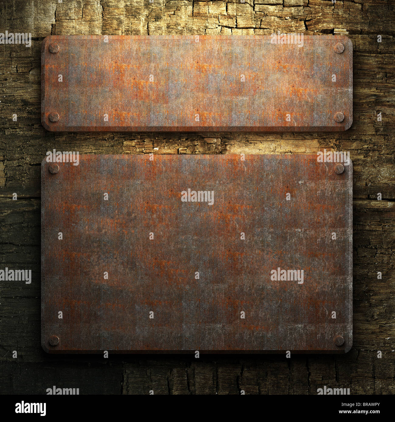 rusty metal and wood plate Stock Photo - Alamy