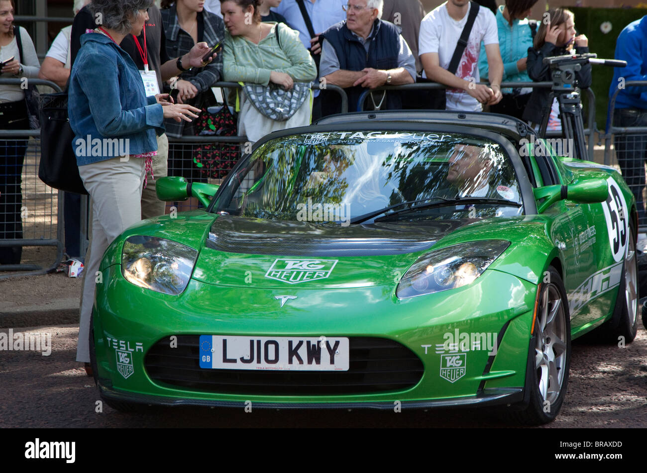Tesla electric-powered sports car, London Stock Photo - Alamy