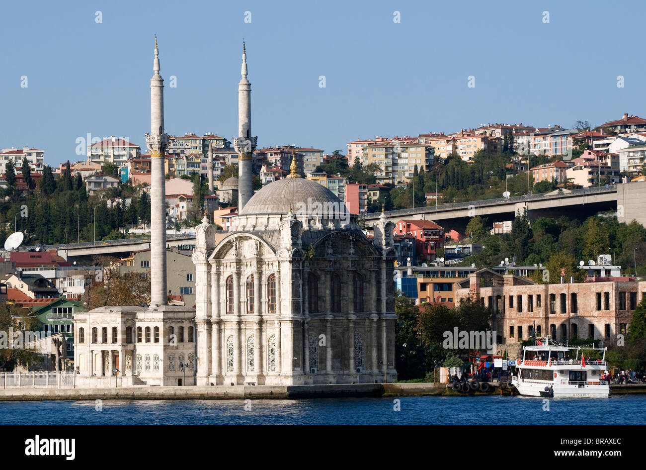 Ortakoy mosque and the Bosphorus bridge. Istanbul. Turkey Stock Photo ...