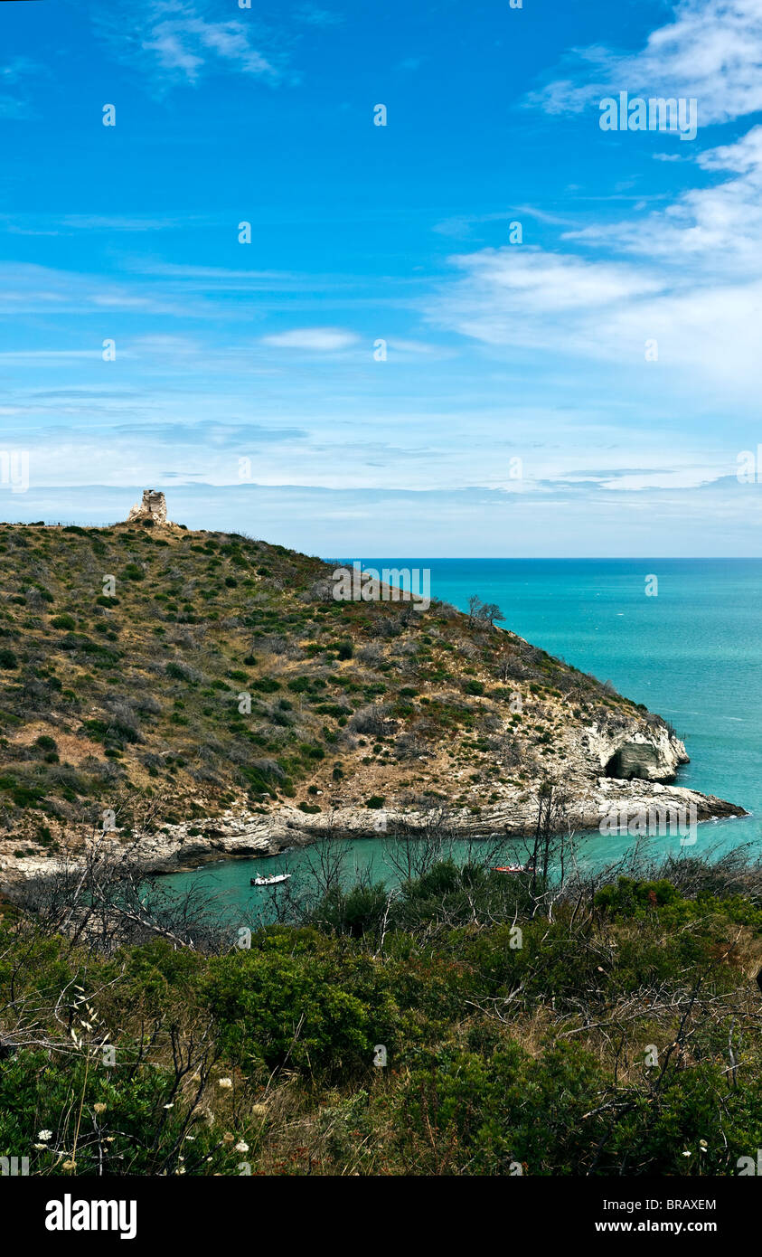 Beach of Vieste, National park of Gargano, Foggia, Apulia, Italy Stock ...