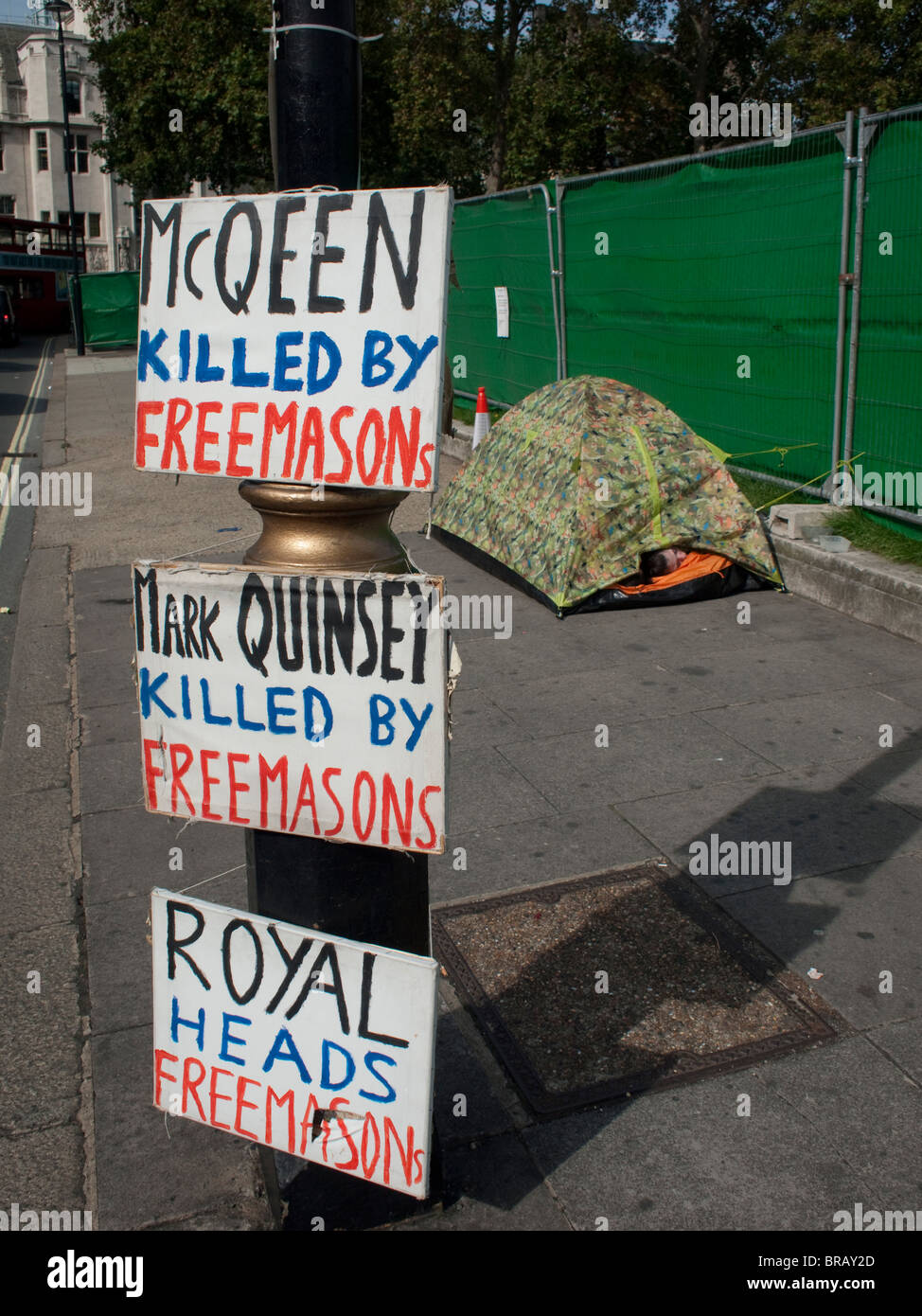 London anti freemason protest Stock Photo - Alamy