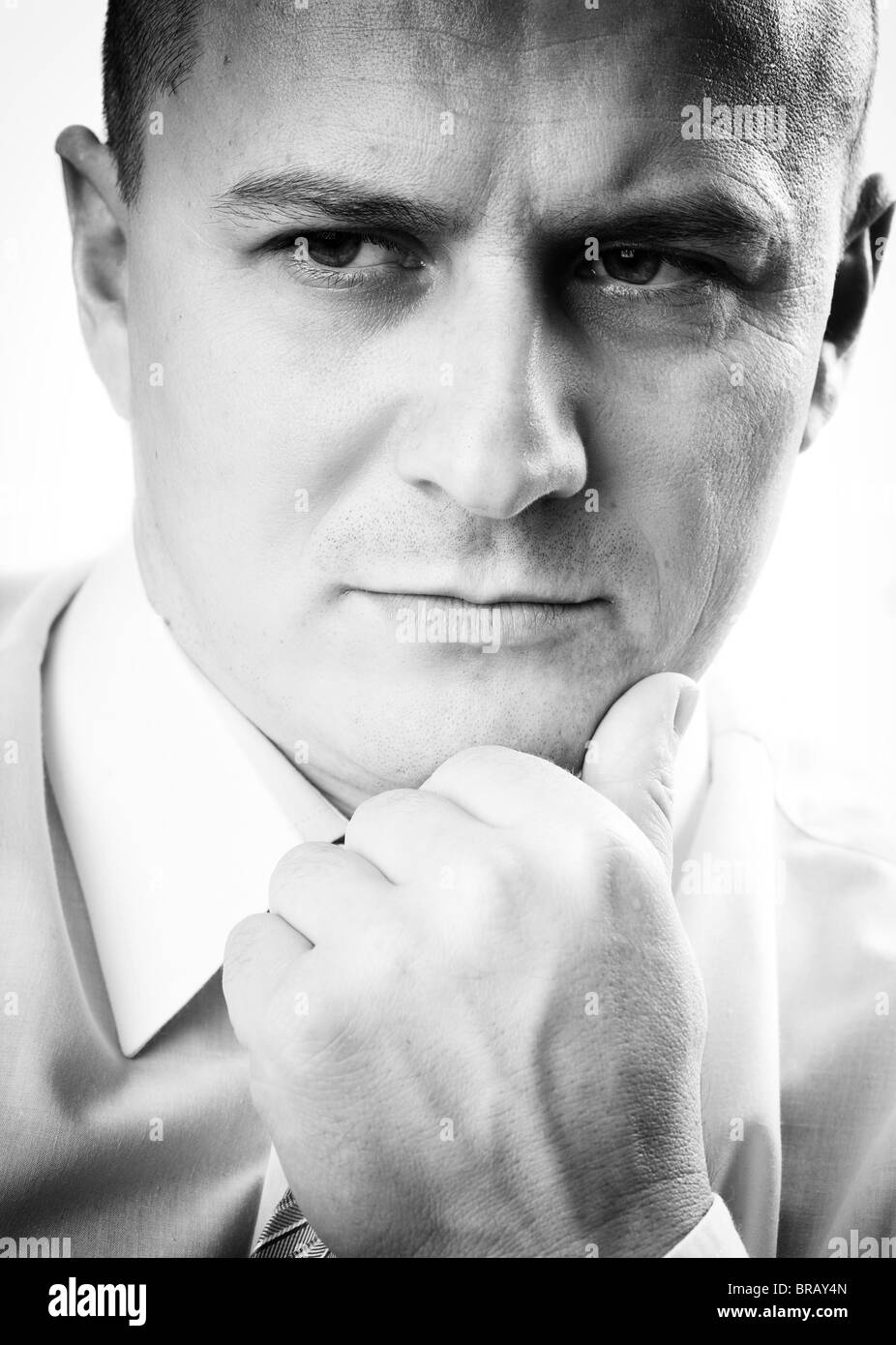 Pensive boss Black and White Stock Photos & Images - Alamy