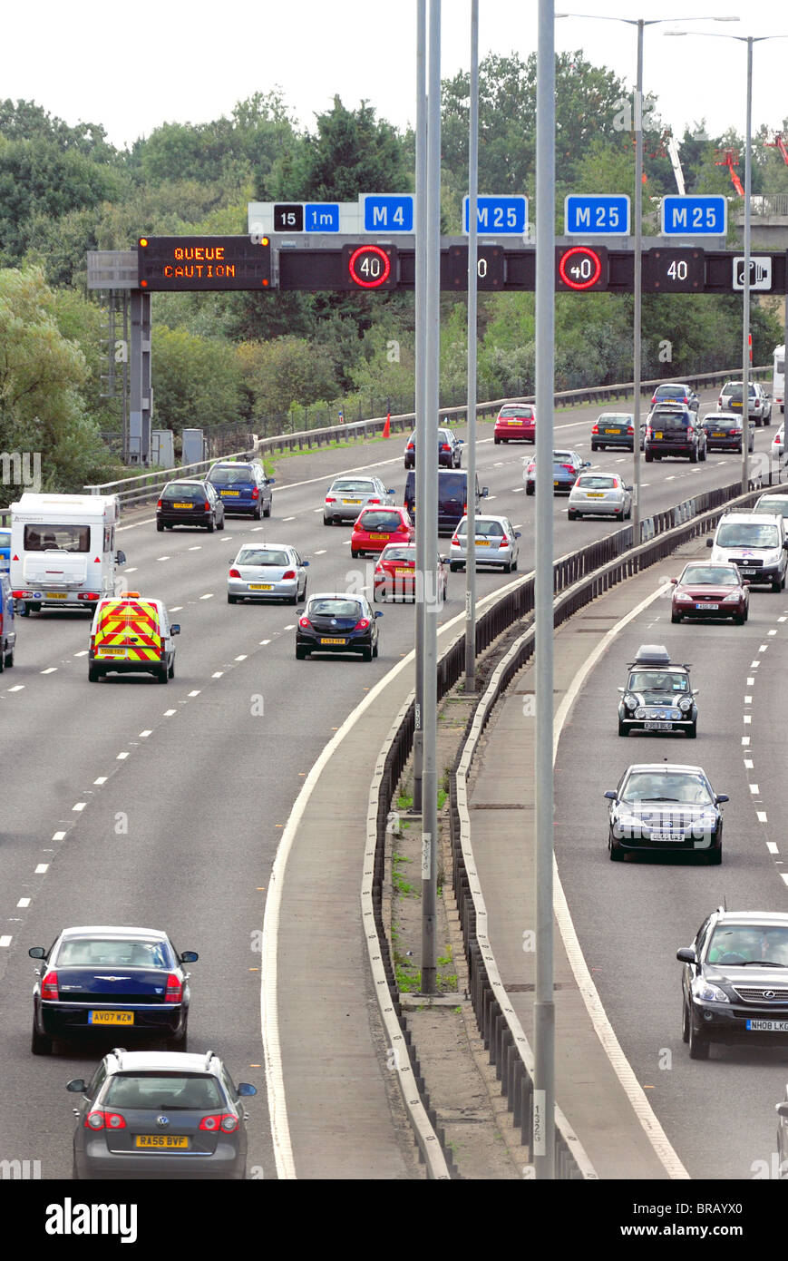 Busy M25 motorway near Heathrow airport ,Great Britain Stock Photo - Alamy